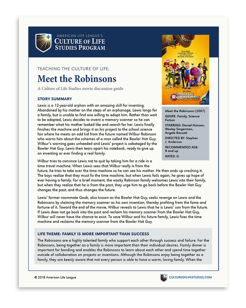 Movie Discussion Guide: Meet the Robinsons (FREE Download) – American ...